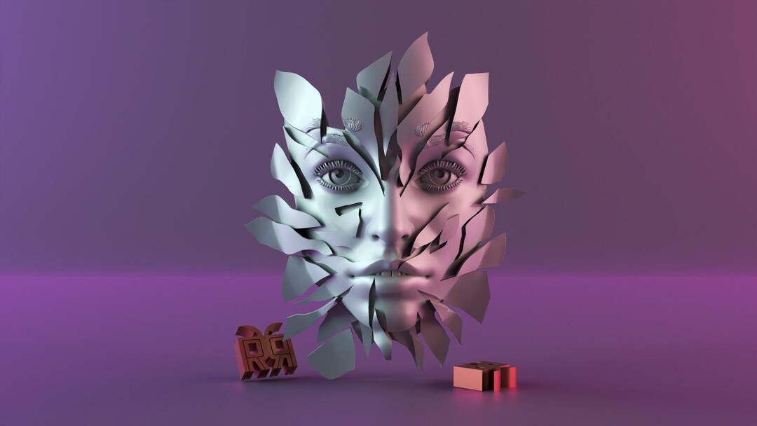 Split Face - 3D Print Model - STL & OBJ - Etsy