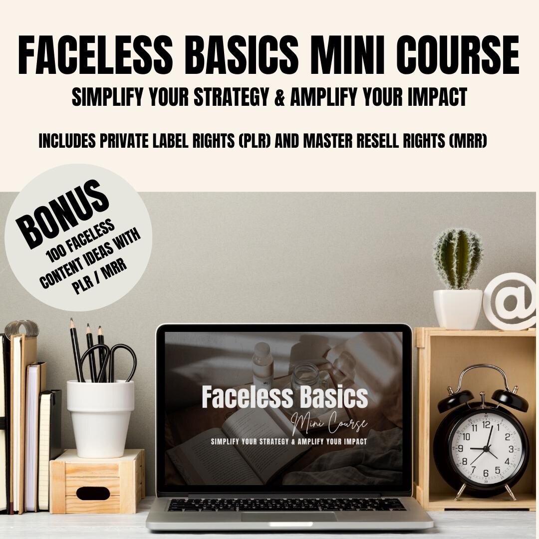 Faceless Instagram Basics Mini Course With MRR PLR Faceless Instagram Marketing Growth Branding ...