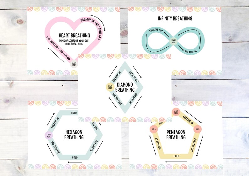 Printable Mindfulness Breathing Exercise Cards for Kids| Calm Down ...