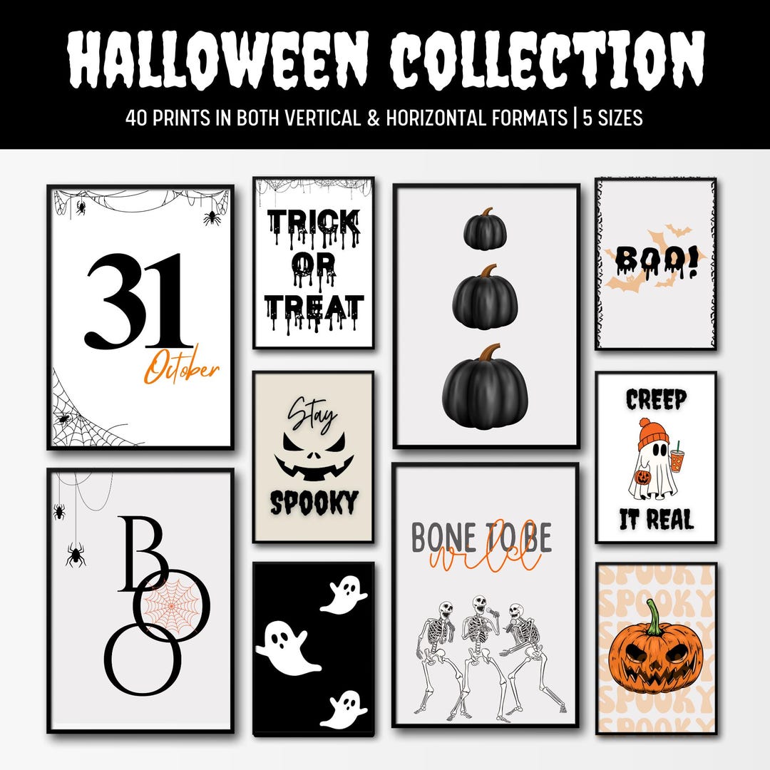 Halloween Printable Wall Art Halloween Art Prints Halloween Decoration ...
