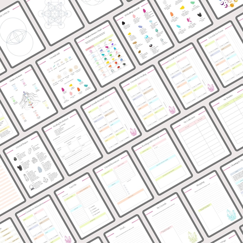 Crystal Journal| Crystal Digital Chart| Crystal Planner| Crystal Guide ...