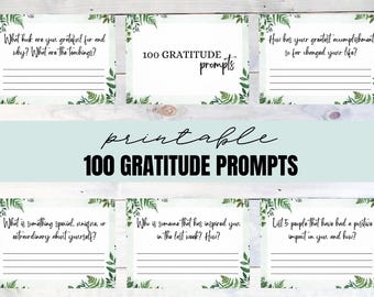 100 Gratitude Journal Prompts | Printable Reflection Cards (A5) - Etsy