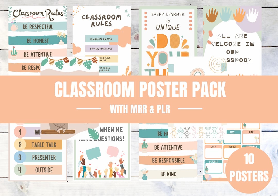 10 Calm Classroom Posters| Classroom Decor| Welcome| Groovy Classroom ...