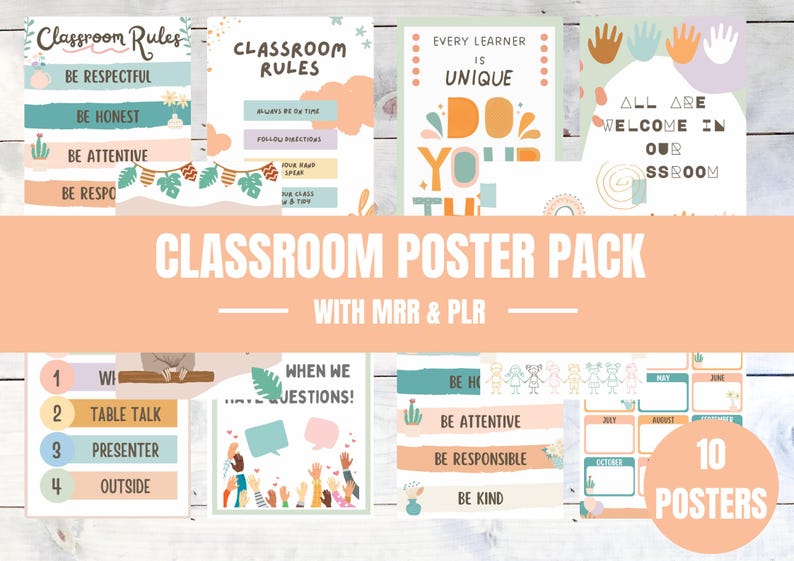 10 Calm Classroom Posters| Classroom Decor| Welcome| Groovy Classroom ...