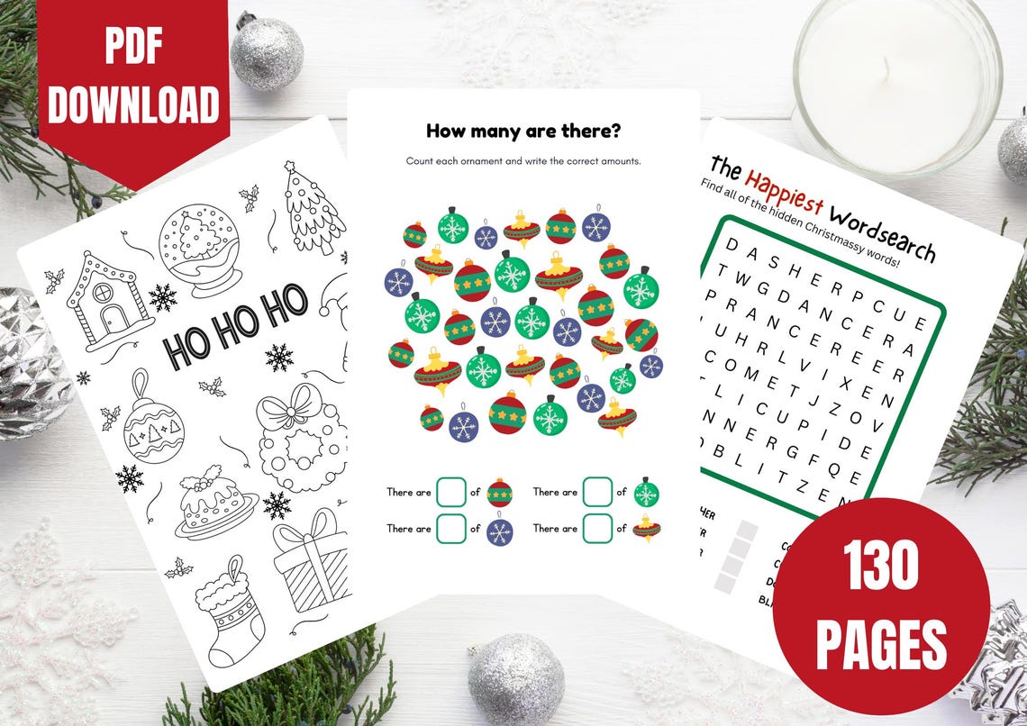 130 Pages| the ULTIMATE Kids Christmas Activity Bundle| Letter to Santa ...