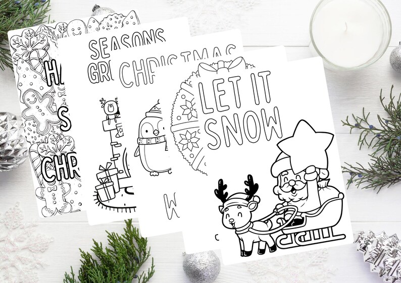 70 Christmas Coloring Pages | Festive Kids Activity (digital Download ...