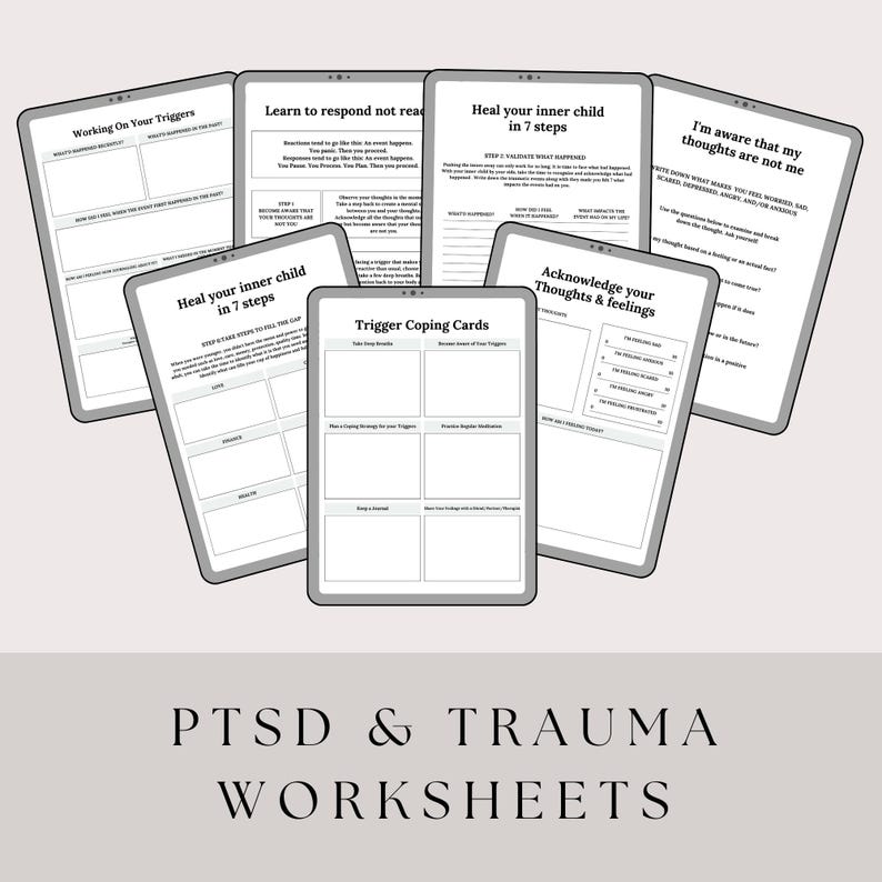 EDITABLE PTSD & Trauma Processing Workbook| Worksheets| Therapy| Safety ...