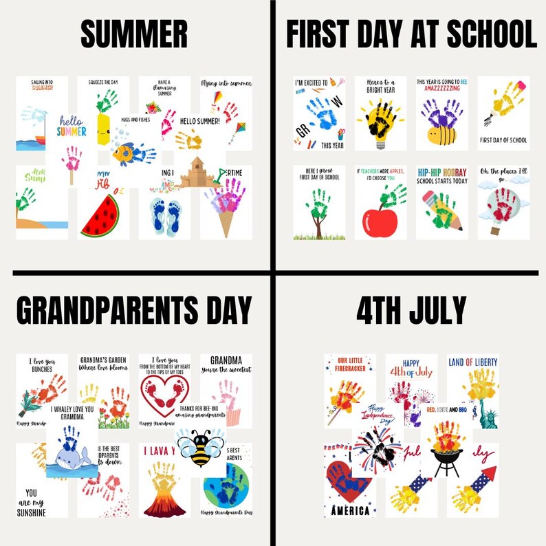 Handprint and Footprint Craft Mega-bundle Printable DIY Craft ...