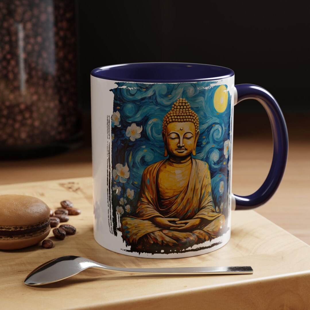 Golden Buddha Mug, Starry Night Zen Drinkware - Etsy