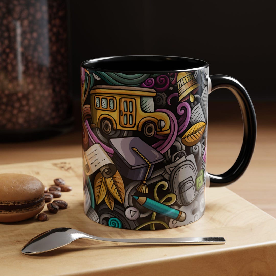School Life Mug, Colorful School Essentials, Perfect Teacher or Student ...