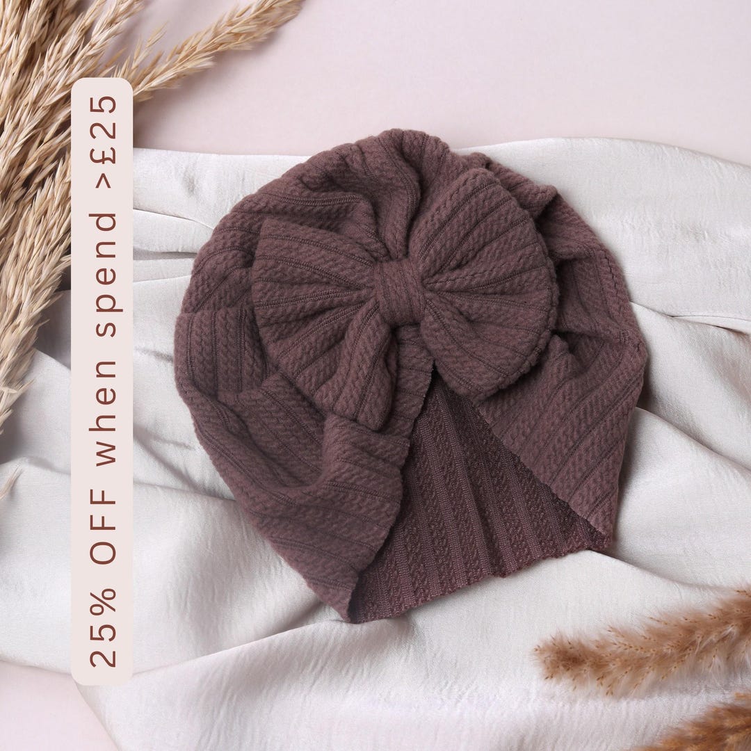 Chocolate Baby Turban Dark Brown Turban Bow, Newborn Girl Turban ...