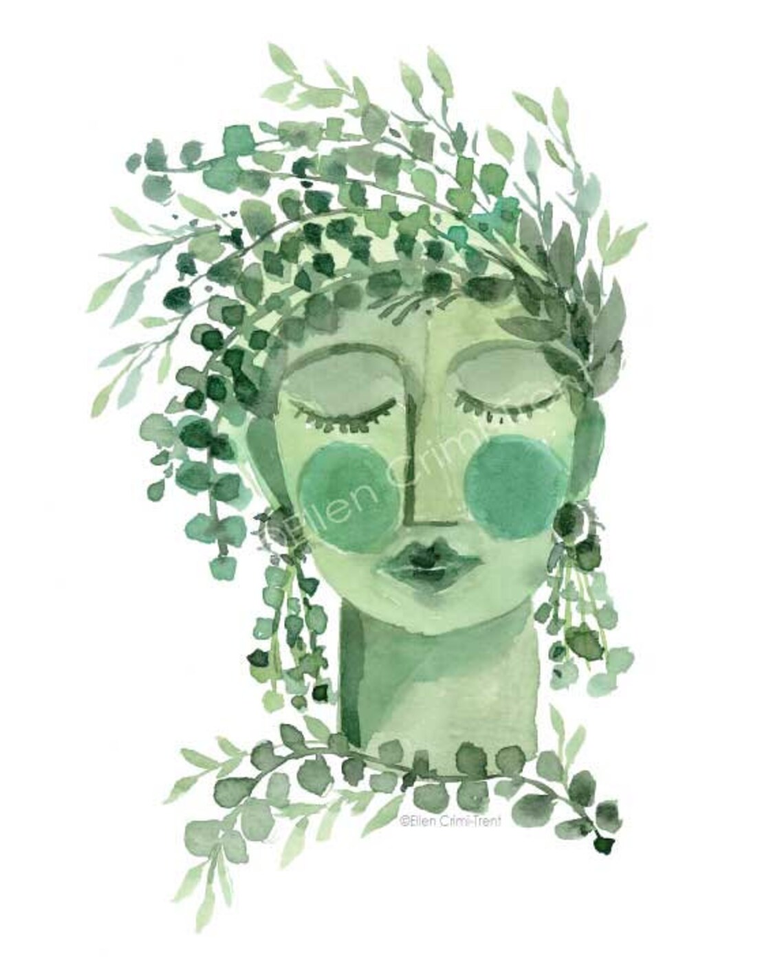 Green Lady Greenery Eucalyptus Decor Greenery Wall Art - Etsy