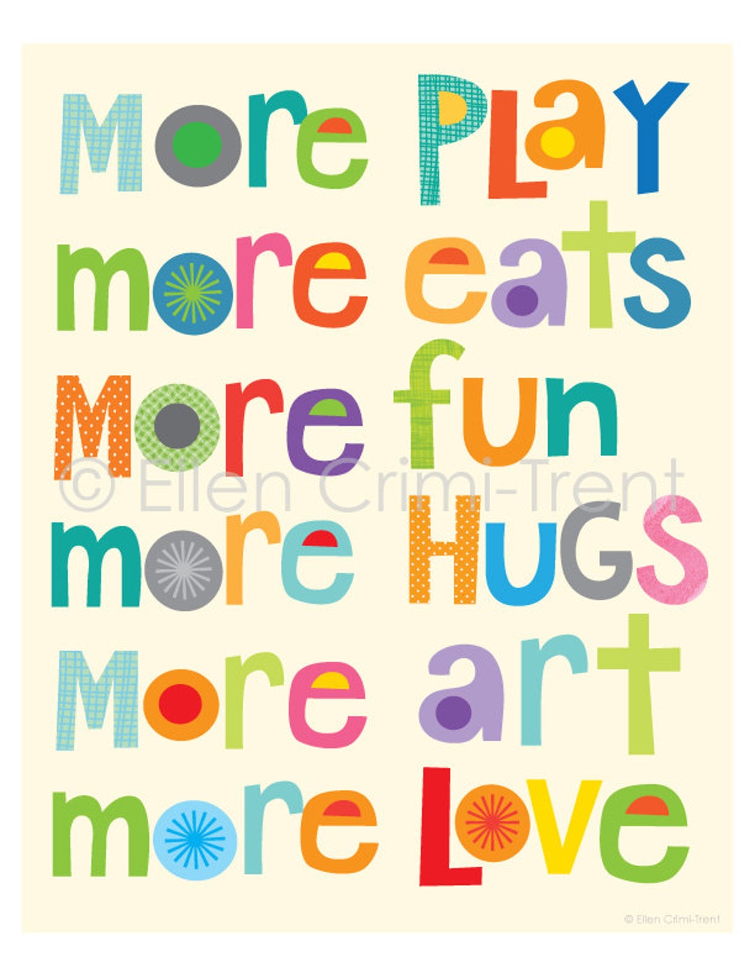 More Love- Kids Wall Art/ Kids Inspirational Decor/ Playroom Decor ...