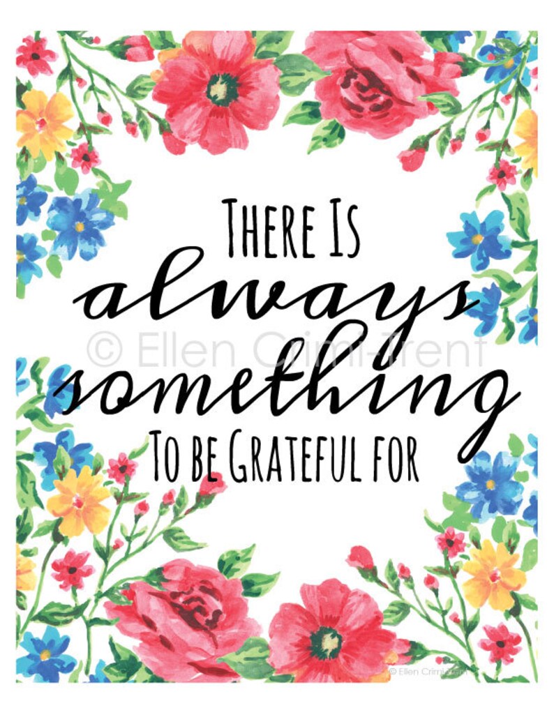 There is Always Something to Be Grateful For Typography Print - Etsy