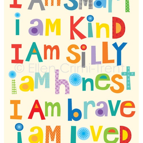 Kids Wall Art I Am Kind I Am Brave I Am Smartnursery Decor - Etsy