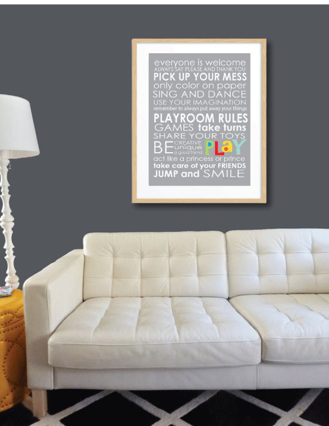 Wall Art- Playroom Rules Print - Etsy
