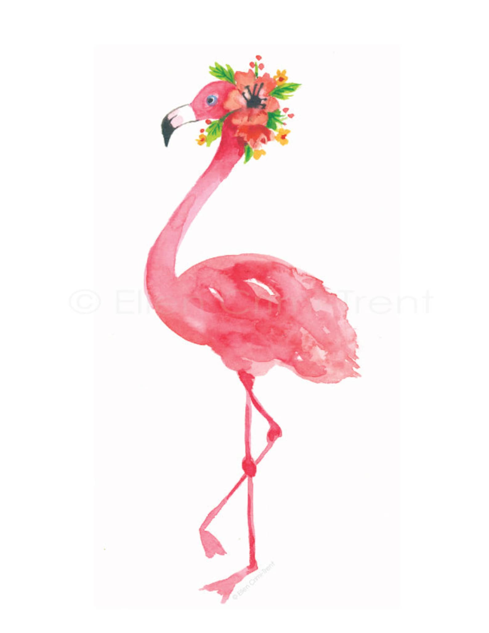 Flamingo Watercolor Set/pink Flamingo Wall Art/ Girls Wall Decor/ Pink ...