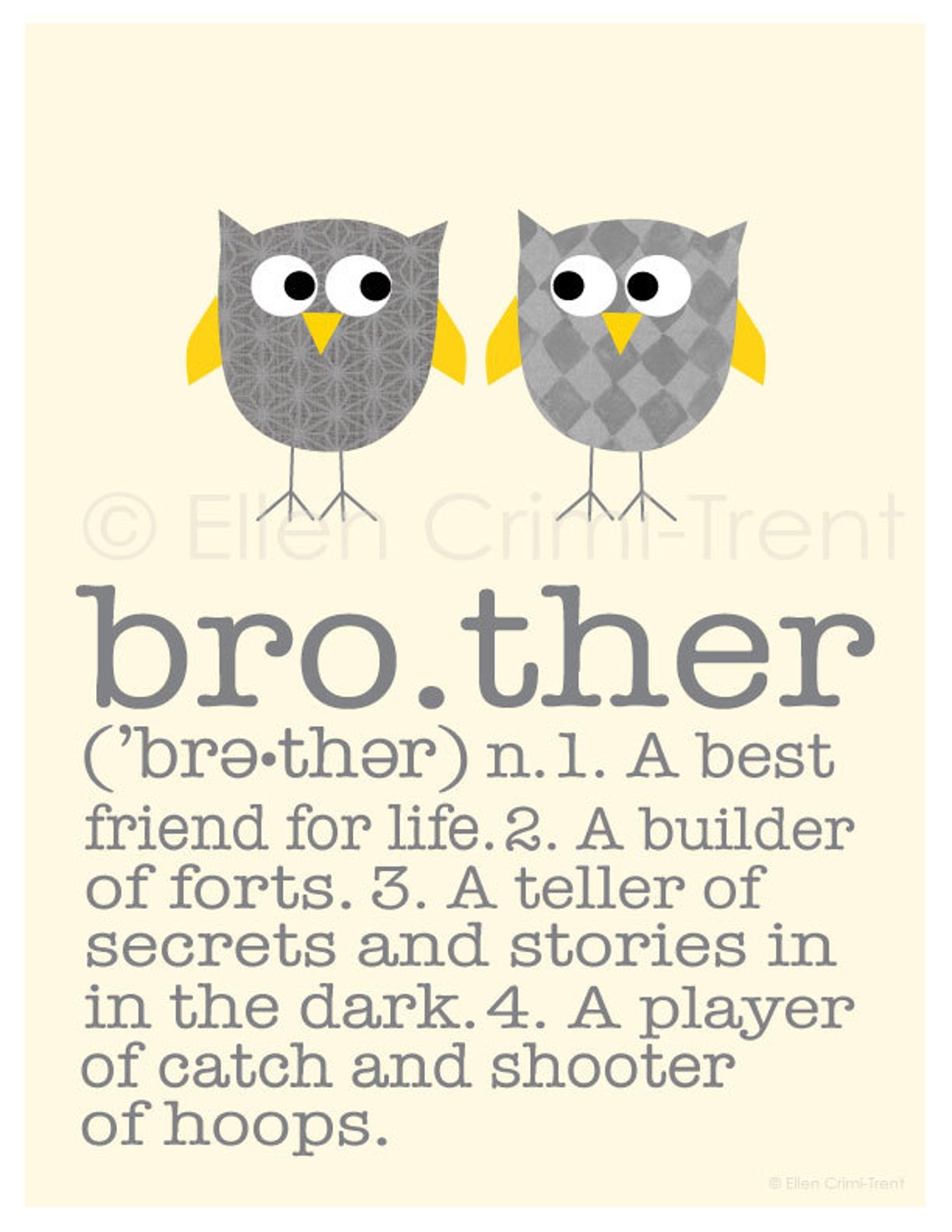 Brother Definition Print/ Brother Definition Sign/ Kids Wall - Etsy
