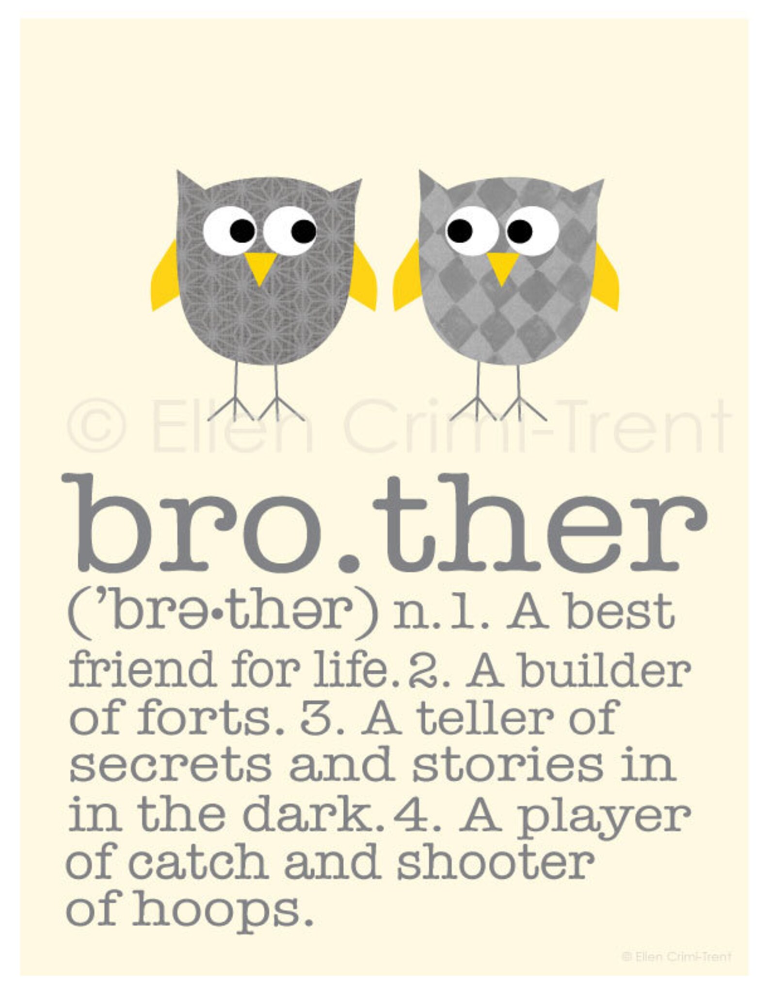 Brother Definition Print/ Brother Definition Sign/ Kids Wall Art ...