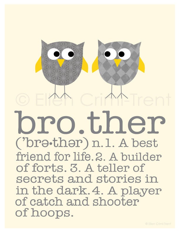Brother Definition Print/ Brother Definition Sign/ Kids Wall Art ...