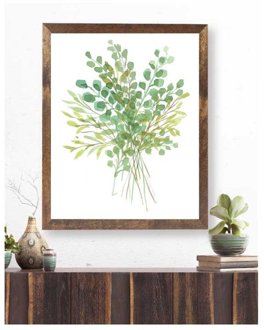 Watercolor Eucalyptus/ Botanical Decor/ Watercolor Leaves/ Eucalyptus ...