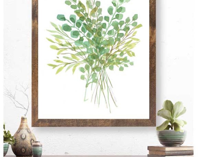 Watercolor Eucalyptus/ Botanical Decor/ Watercolor Leaves/ Eucalyptus ...