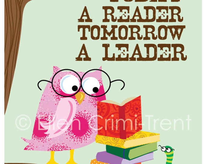 Kids Wall Art-today a Reader Tomorrow a Leader Print for Girls - Etsy