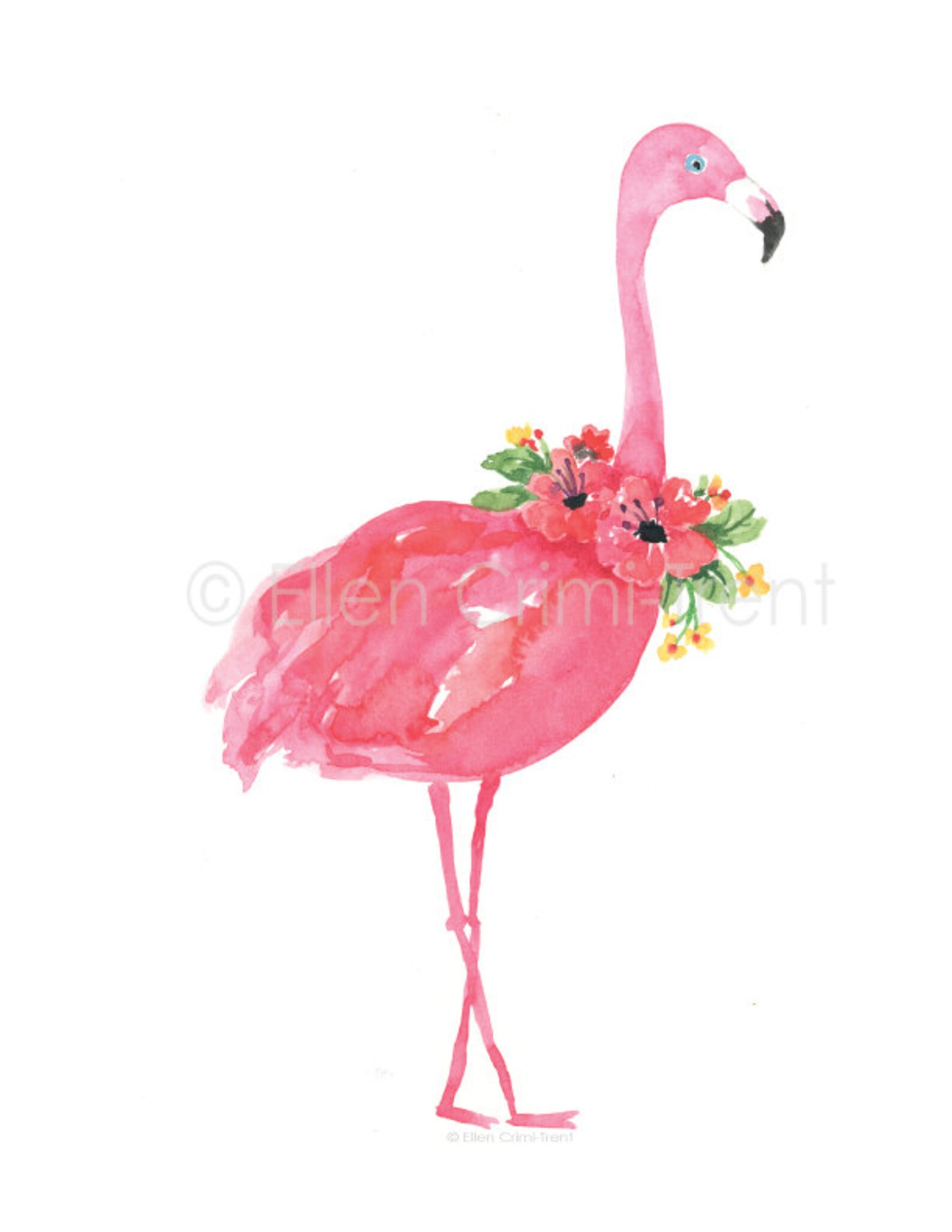 Flamingo Watercolor Set/pink Flamingo Wall Art/ Girls Wall Decor/ Pink ...