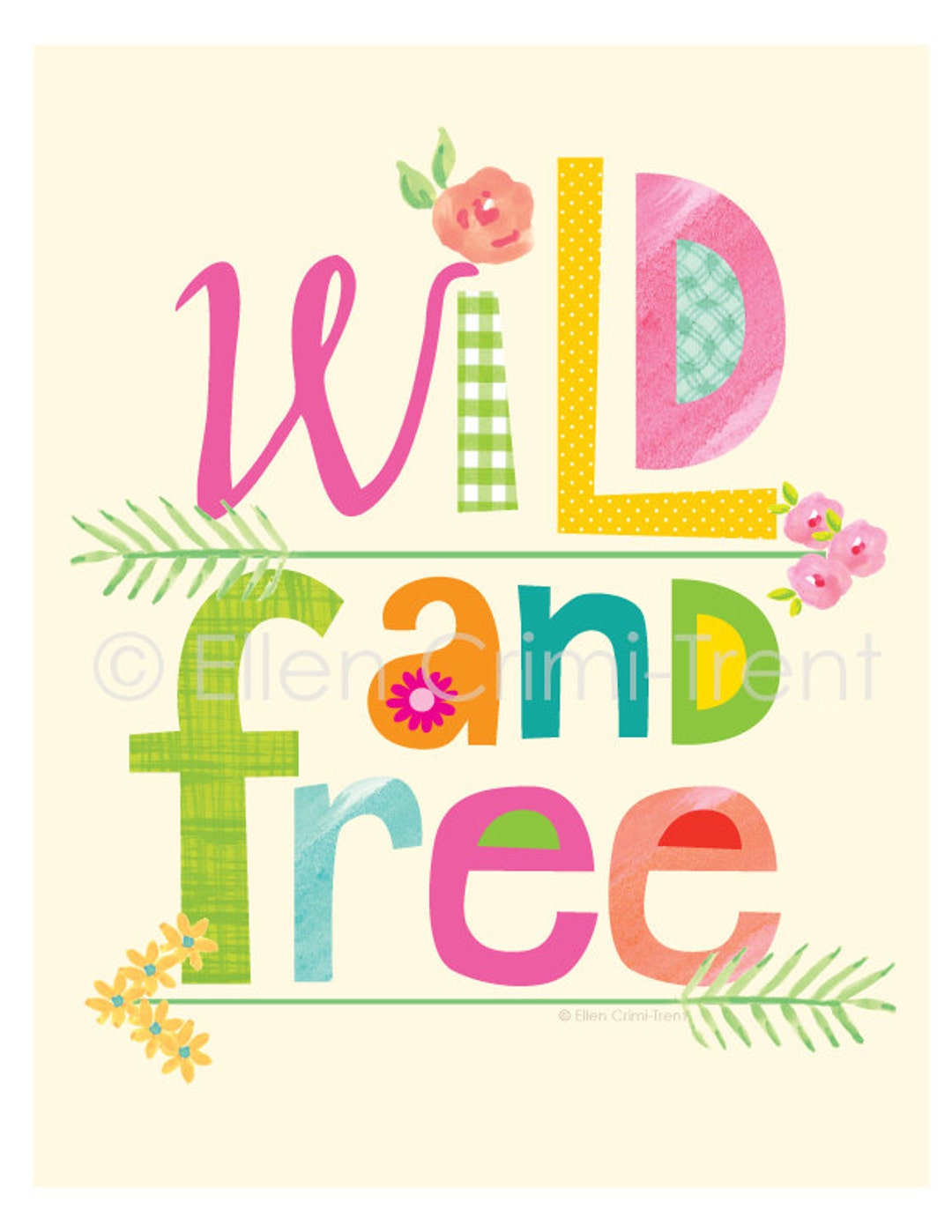 Girls Wall Art- Wild and Free- Girls Wall Decor - Etsy