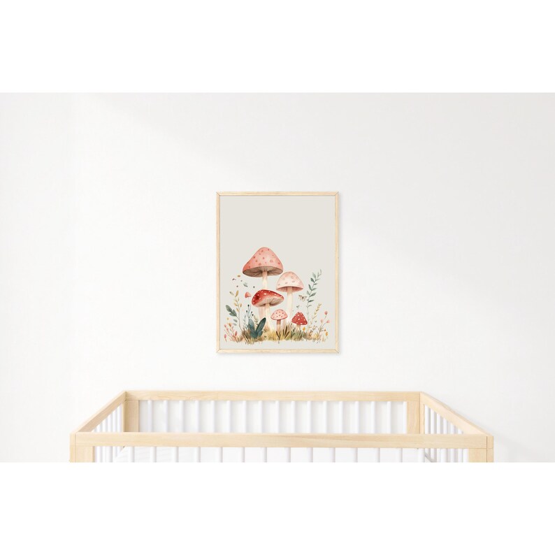 Woodland Nursery Print, Mushroom Print, Neutral Nursery Printable Wall ...