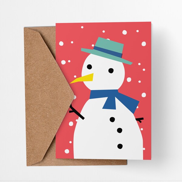 Snowman Card - Etsy