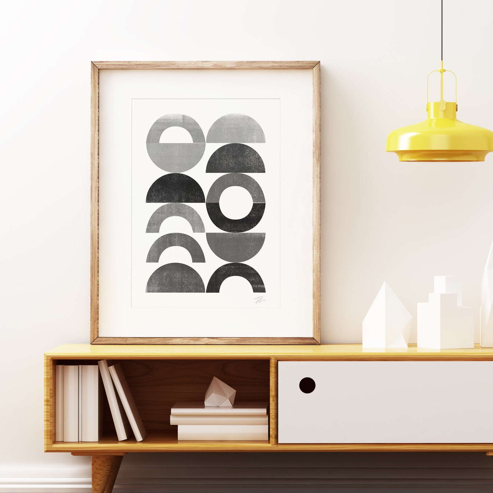 Mid-century Modern Art Vintage Screen Print Style Abstract - Etsy