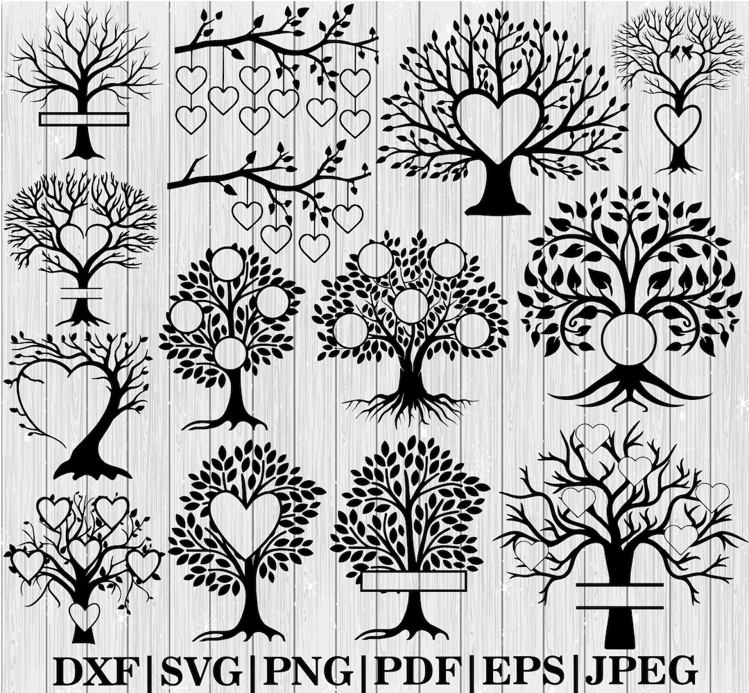 Tree of Life Svg Bundle, Tree of Life With Hearts Svg, Tree of Life ...