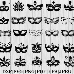 Carnival Mask Svg Bundle, Mask Svg Bundle, Face Mask Clipart, Mask ...