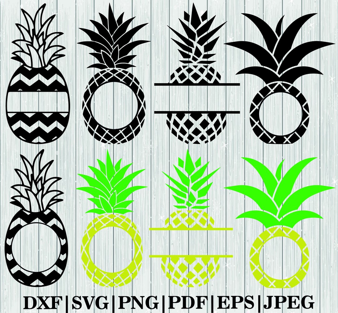 Pineapple Monogram Svg Bundle, Pineapple Monogram Clipart, Pineapple ...