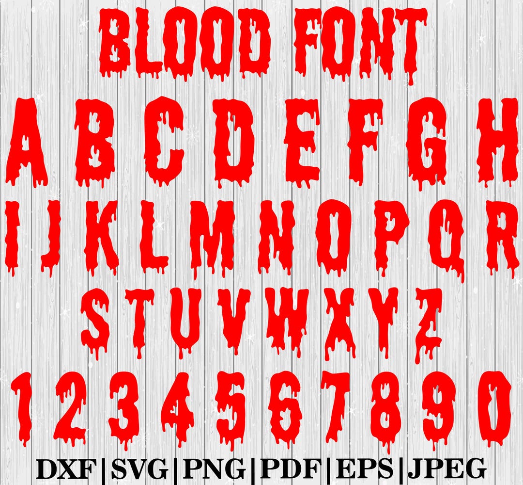 Blood Font Svg Bundle, Blood Font TTF, Blood Font OTF, Blood Font ...
