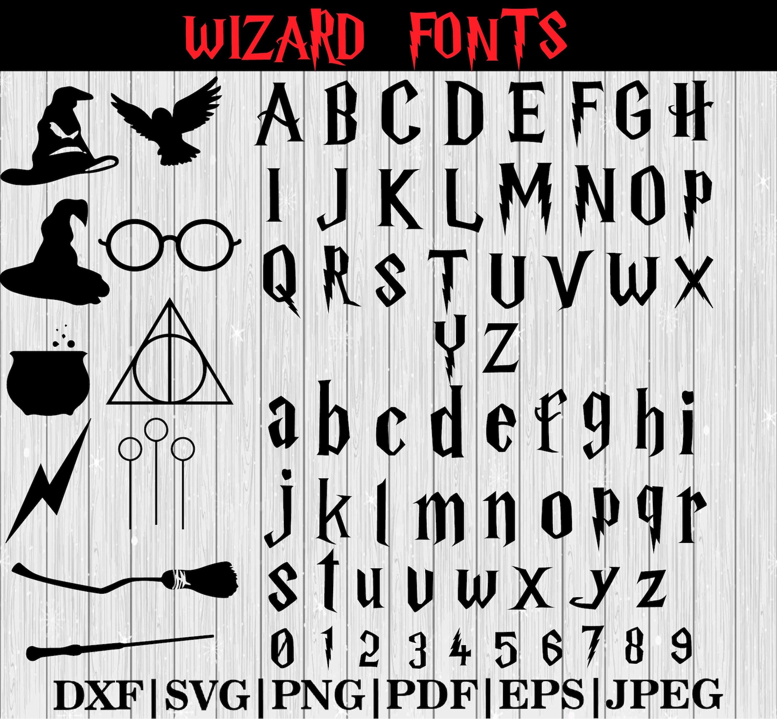 Wizard Font Svg Bundle, Magic Font Alphabet Cut Files, Magic Wizard ...