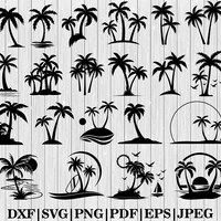 Palm Tree Svg - Etsy