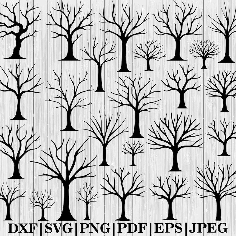 Clipart Leafless Trees - Etsy