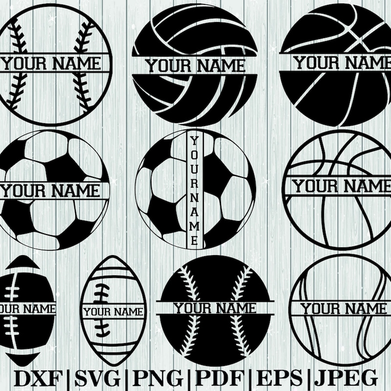 Sports Monograms Svg - Etsy