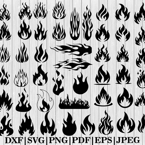 Flame Svg - Etsy