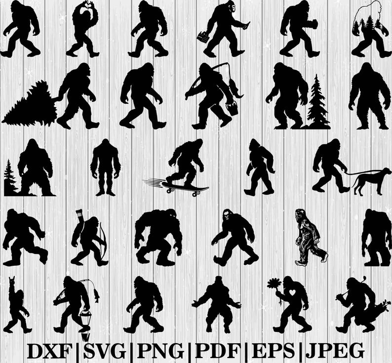 Bigfoot Svg Bundle, Bigfoot Clipart, Bigfoot Silhouette, Bigfoot Vector ...