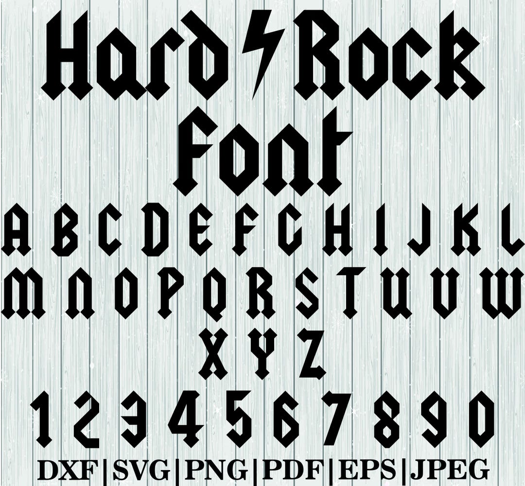 Hard Rock Font Svg Bundle, Hard Rock Font Ttf, Hard Rock Font Otf, Hard ...