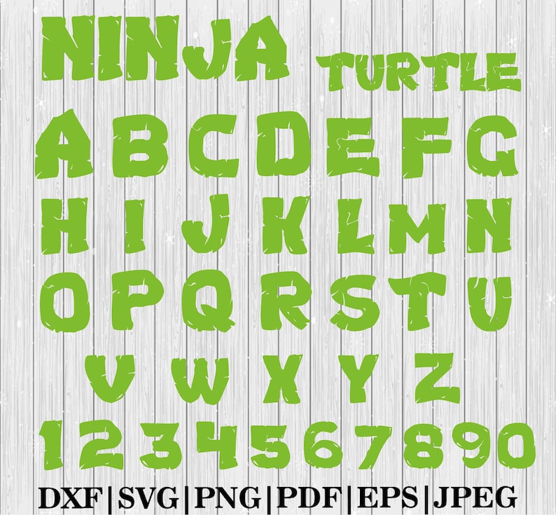 Cartoon Font Svg Bundle, Ninja Font Svg, Ninja Turtles Font Svg, Baby ...