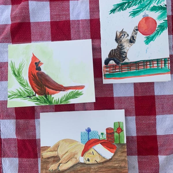 Hand Painted Cards - Etsy