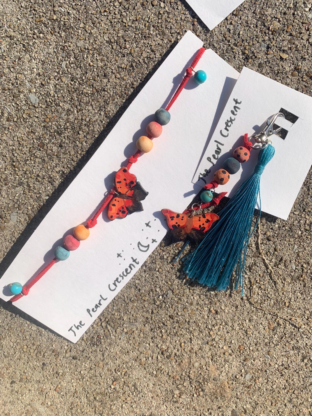 Question Mark Butterfly Bundle- Handmade Necklace and Keychain ...