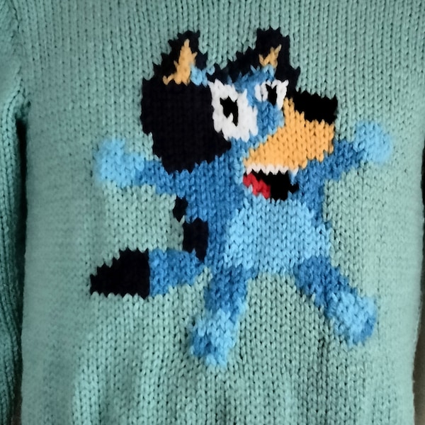 Bluey Hand Knit Sweater - Etsy