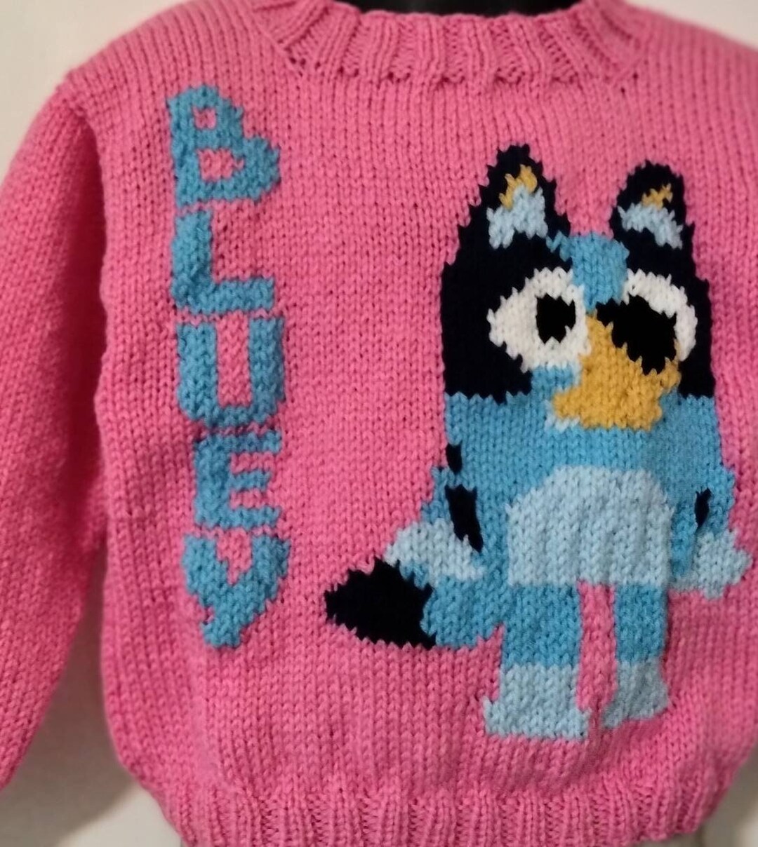 Hand Knit Bluey Bingo Heeler Dog Sweater Pullover Handknit - Etsy