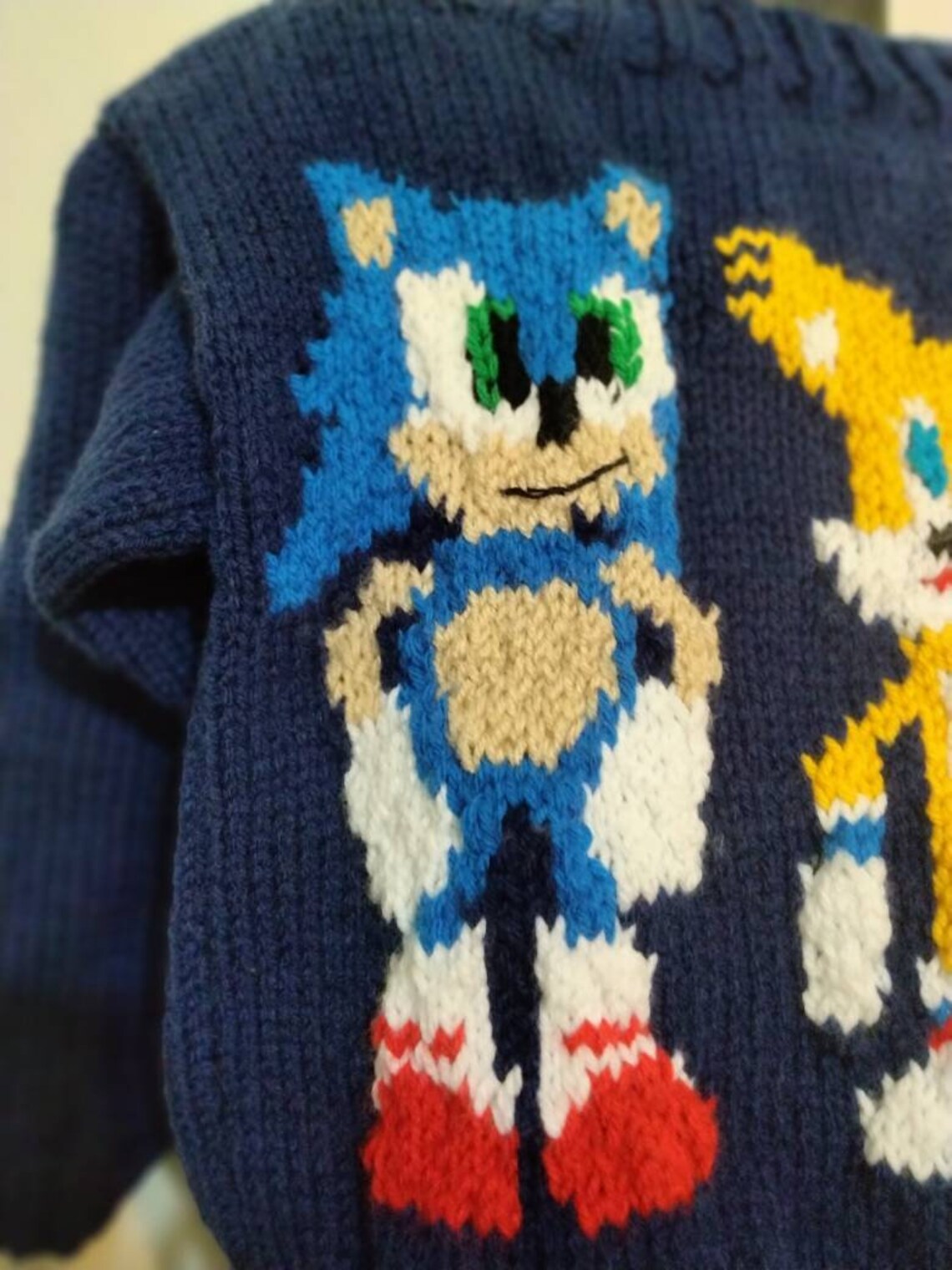 Hand Knit Sonic the Hedgehog Sweater Sonic and Tails Sweater - Etsy