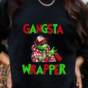 Gangsta Wrapper Grinch Red and Green PNG File - Etsy
